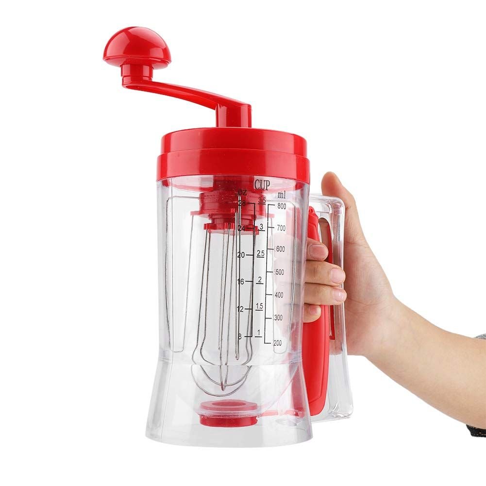 Batter Mixer, Handheld Manual Pancake Cake Batter Mixer Dispenser ...